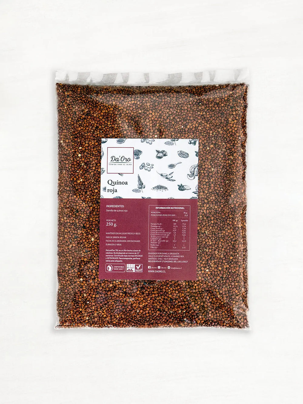 Quinoa Roja 250g - 1 kilo | Da'Oro Chile